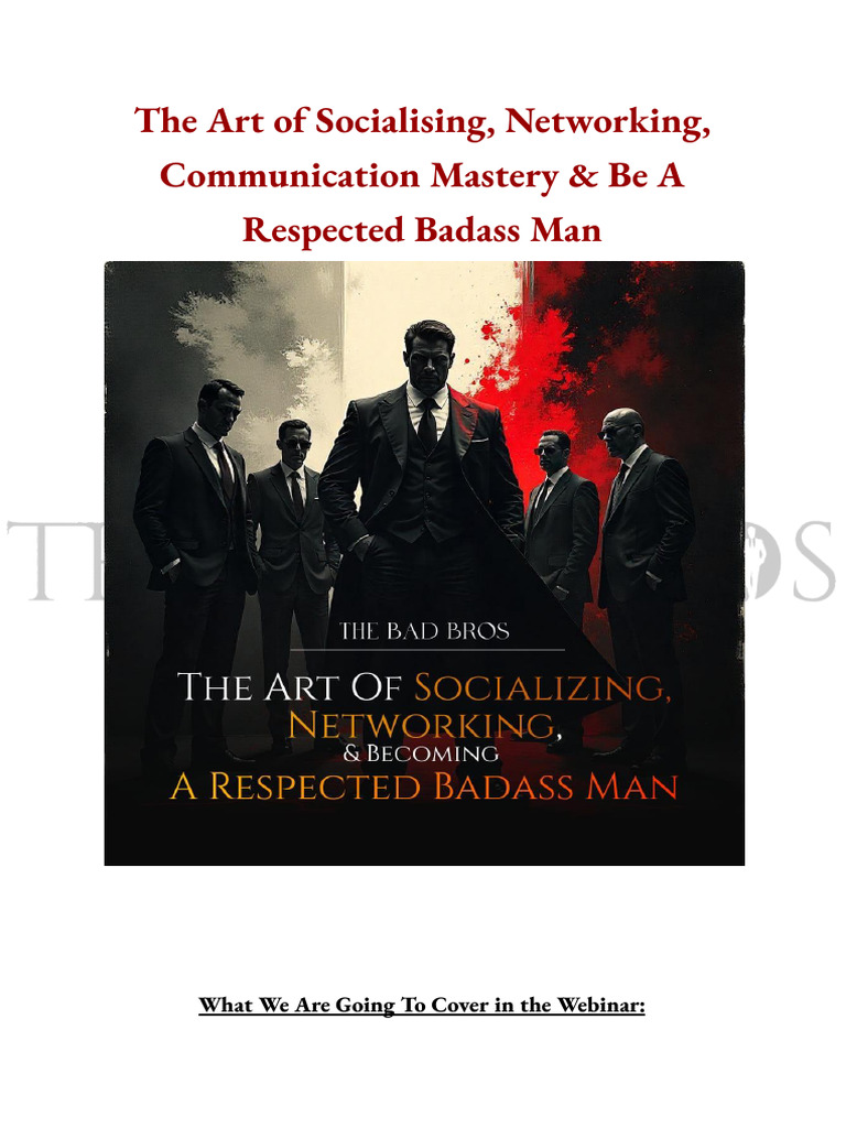 The Art of Socialising, Networking, Communication Mastery & Be A | PDF ...