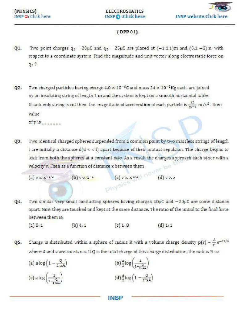 Dpp1 Electrostatics | PDF