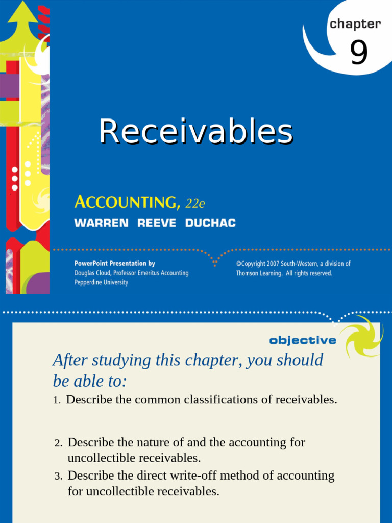 Sesi 1,2 Receivables War22e - Ch09 | PDF | Bad Debt | Debt