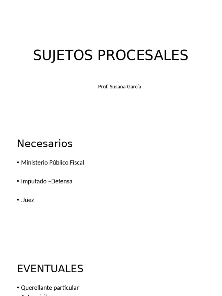 Sujetos Procesales | PDF