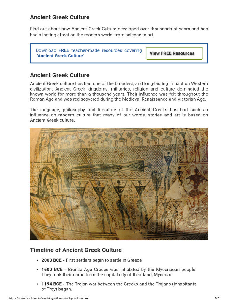 Ancient Greek Culture - Greece - Twinkl | PDF | Ancient Greece | Greeks