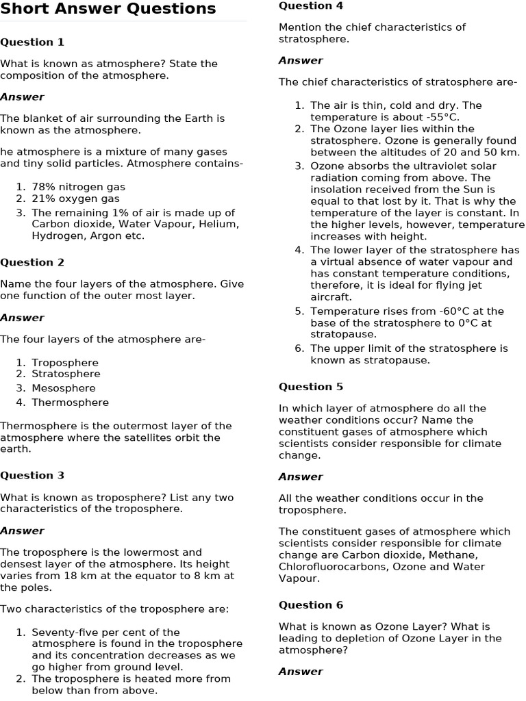 Geography CH - Atmosphere | PDF | Atmosphere Of Earth | Atmosphere