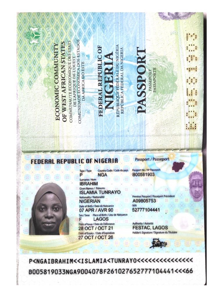 Islamia Tunrayo Passport | PDF