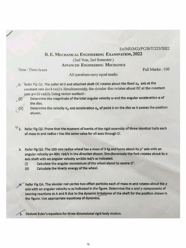 Bme 2.2 Aem QP 2022 | PDF