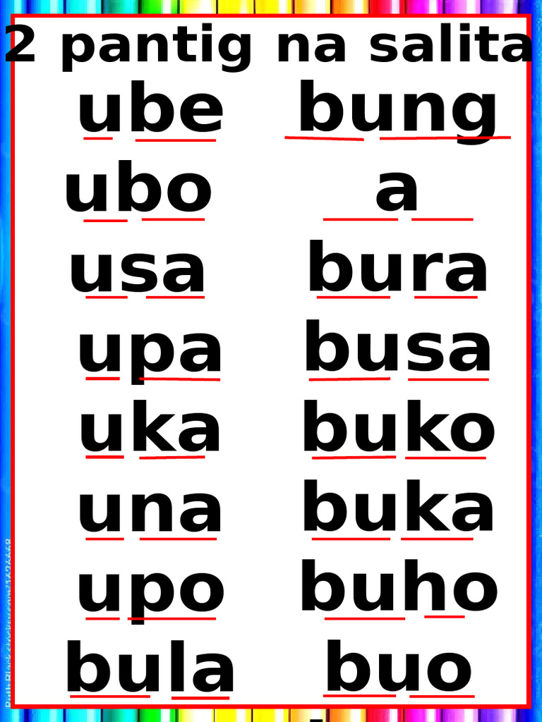 Babasahin Pantig U | PDF