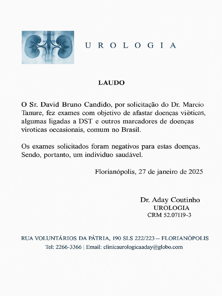 A Medical Report Document From A Urology Clinic Is | PDF
