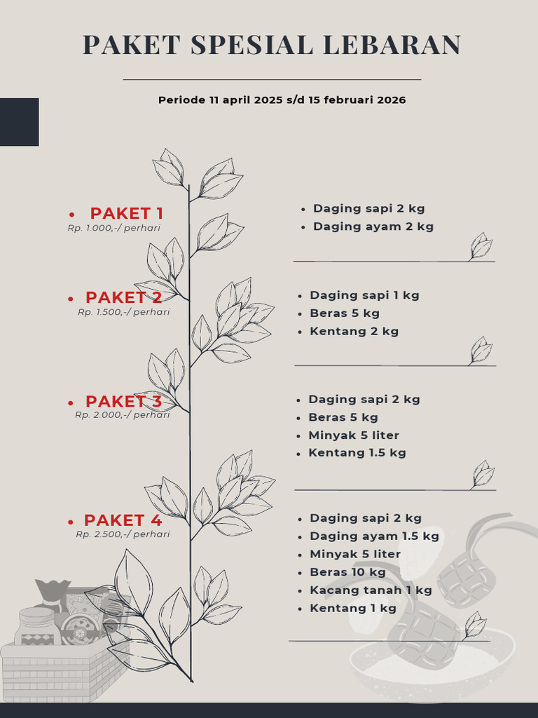 Menu Makanan Restoran Spesial Lebaran Elegan Minimalis Abu-Abu Dan ...