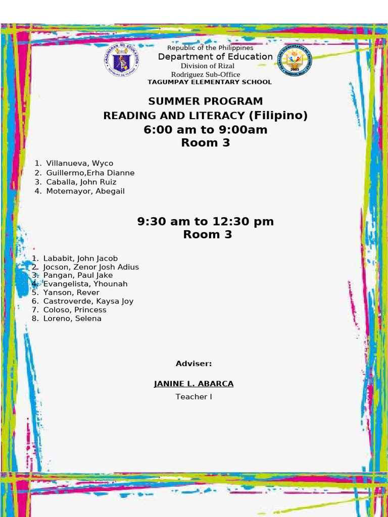 Summer Class Schedule | PDF