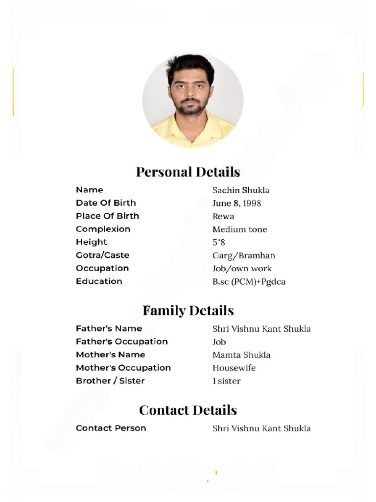Biodata 1 | PDF