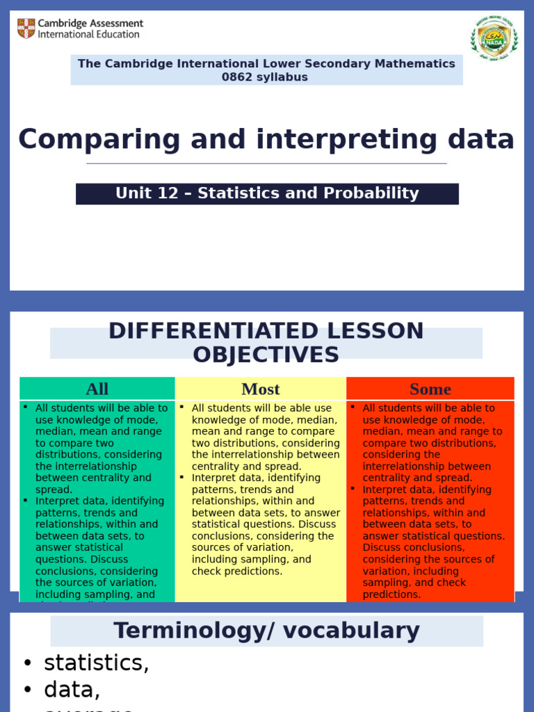 Unit 12 - Comparing and Interpreting Data Finale | PDF | Mode (Statistics) | Statistics