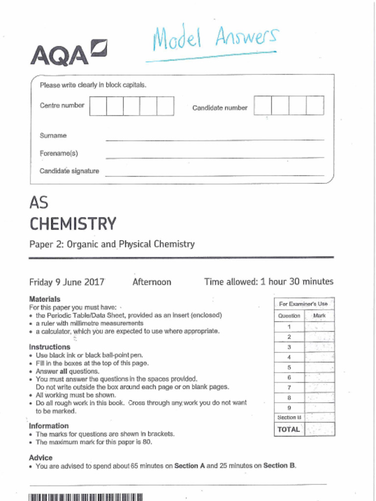 As Chemistry Paper 2 | PDF