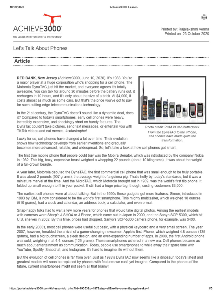 Evolution of Cell Phones Explained | PDF | Smartphone | Mobile Phones