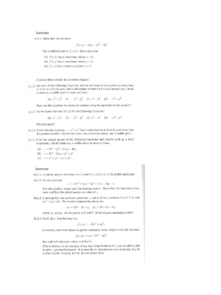 Unconstrained Optimization (Chapter 16, Malcolm) | PDF