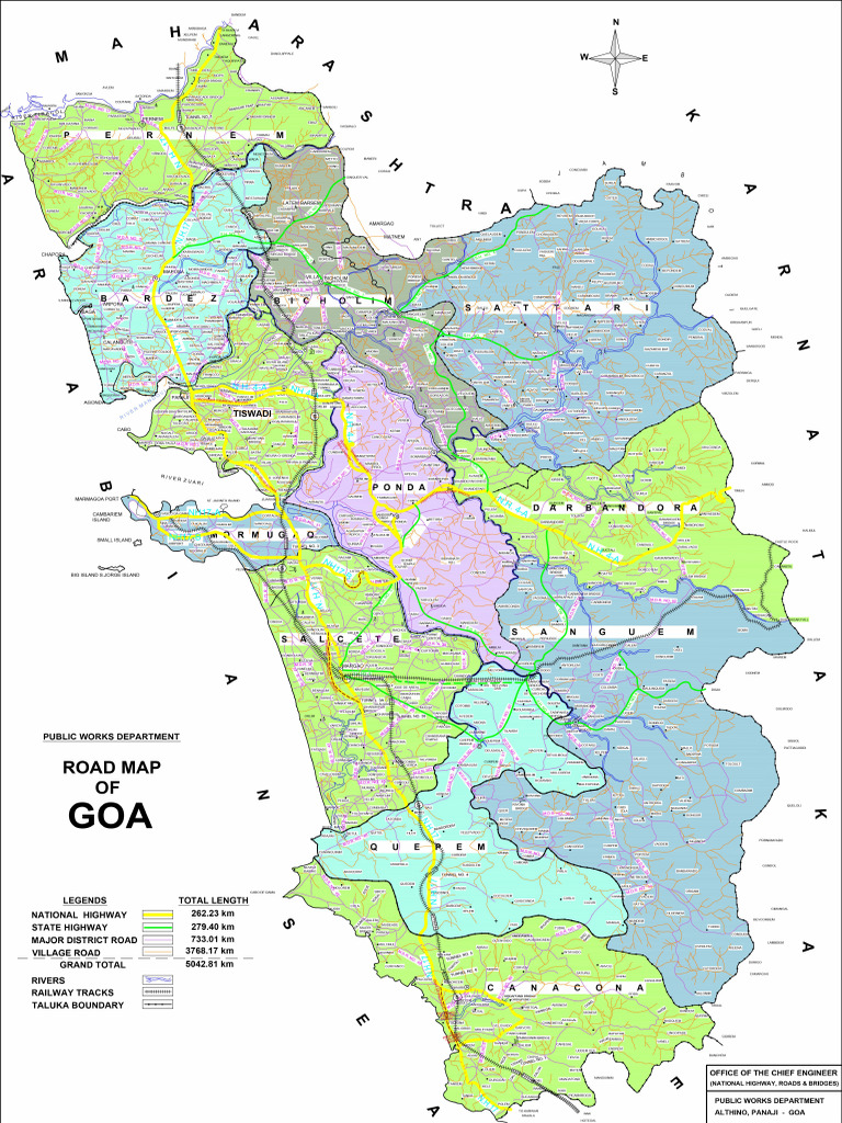 Road Map of Goa State | PDF