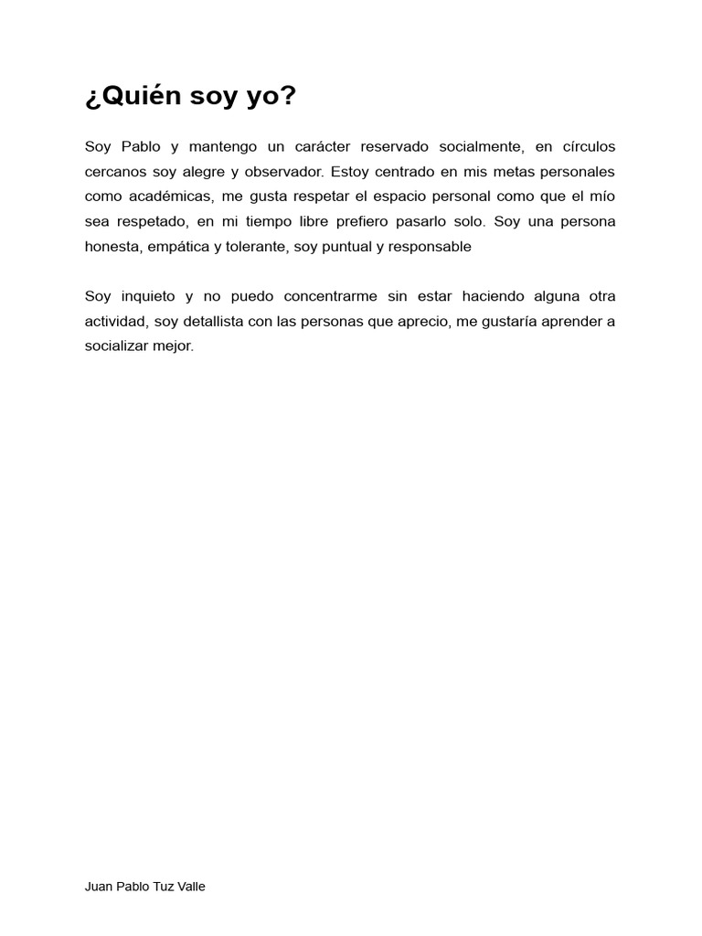 ¿Quién Soy Yo | PDF