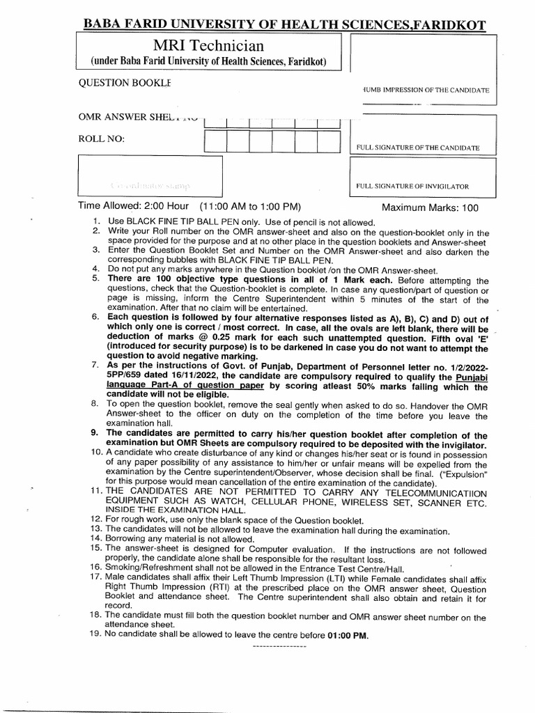 MRI Technician2 | PDF