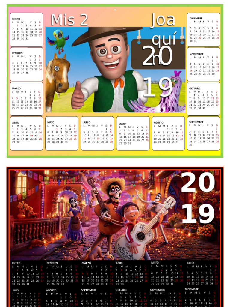 Calendario de Pared (Horizontal) 2019 | PDF