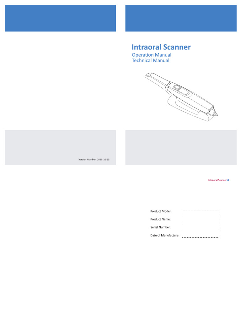 Dental Intraoral Scanner TR IDS02 User Manual | PDF