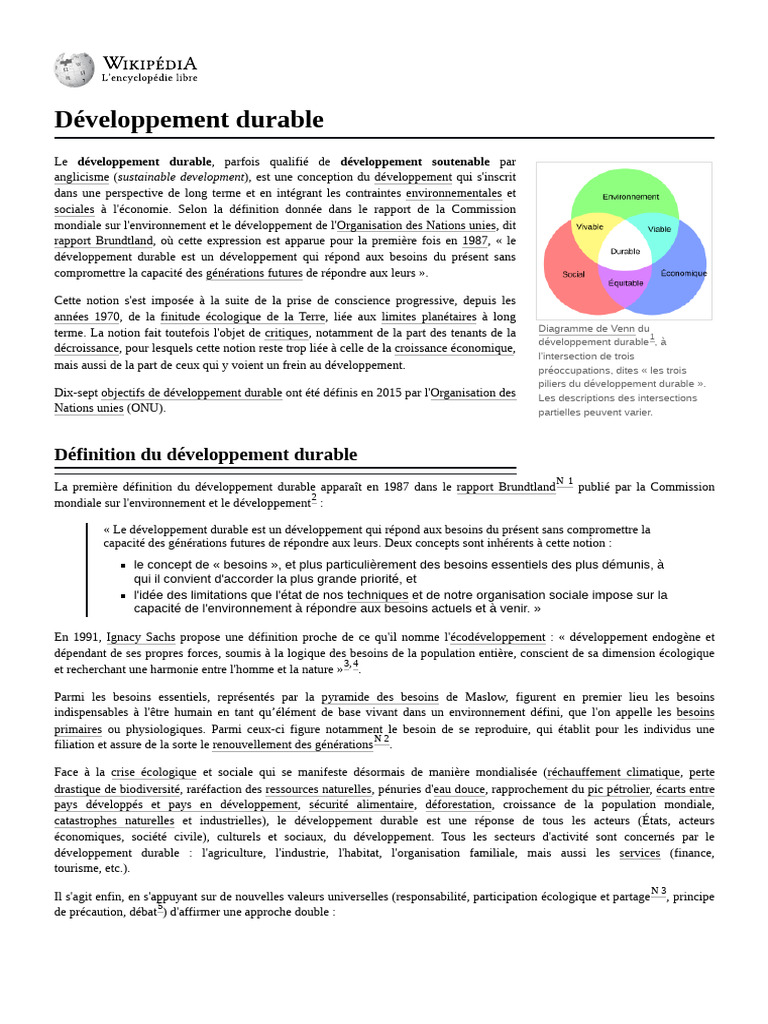 Développement Durable | PDF | Développement durable | Environnement naturel