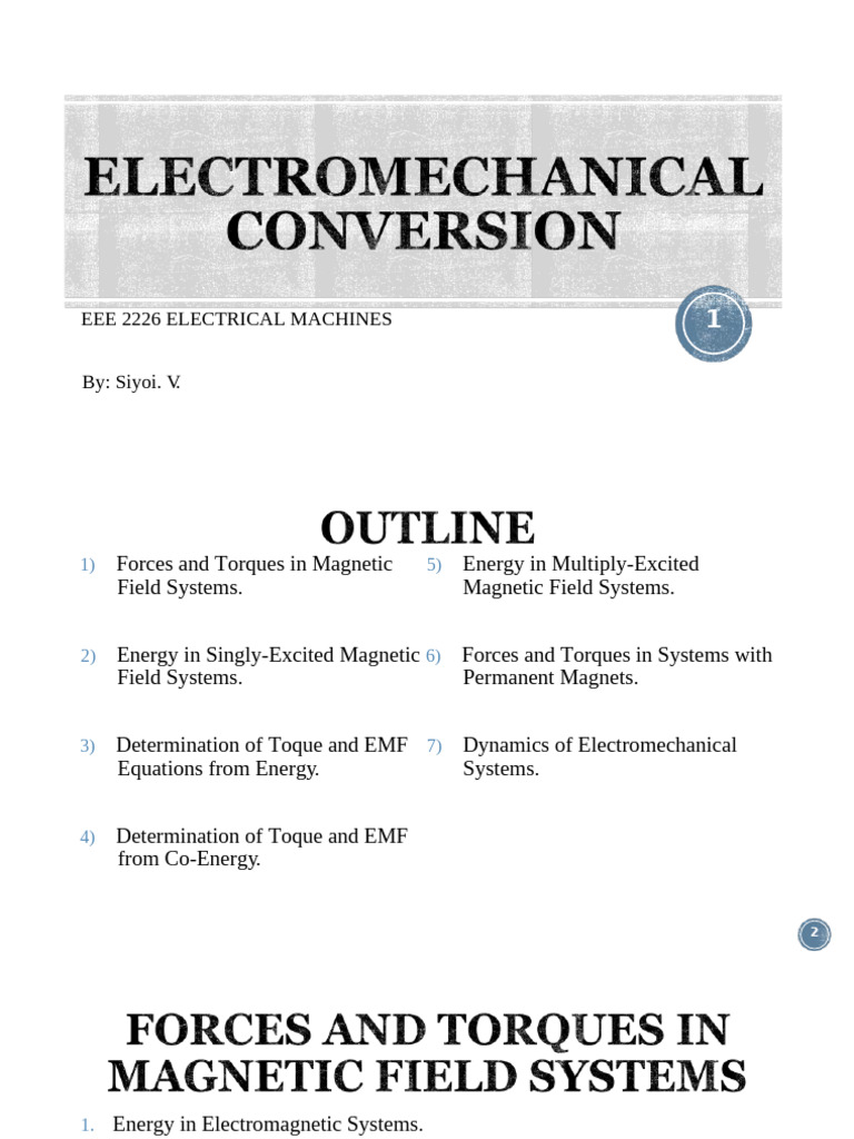 1a. Electromechanical Conversion | PDF | Magnetic Field | Electric Field