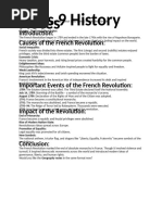French Revolution Mind Map Notes Class9 | PDF