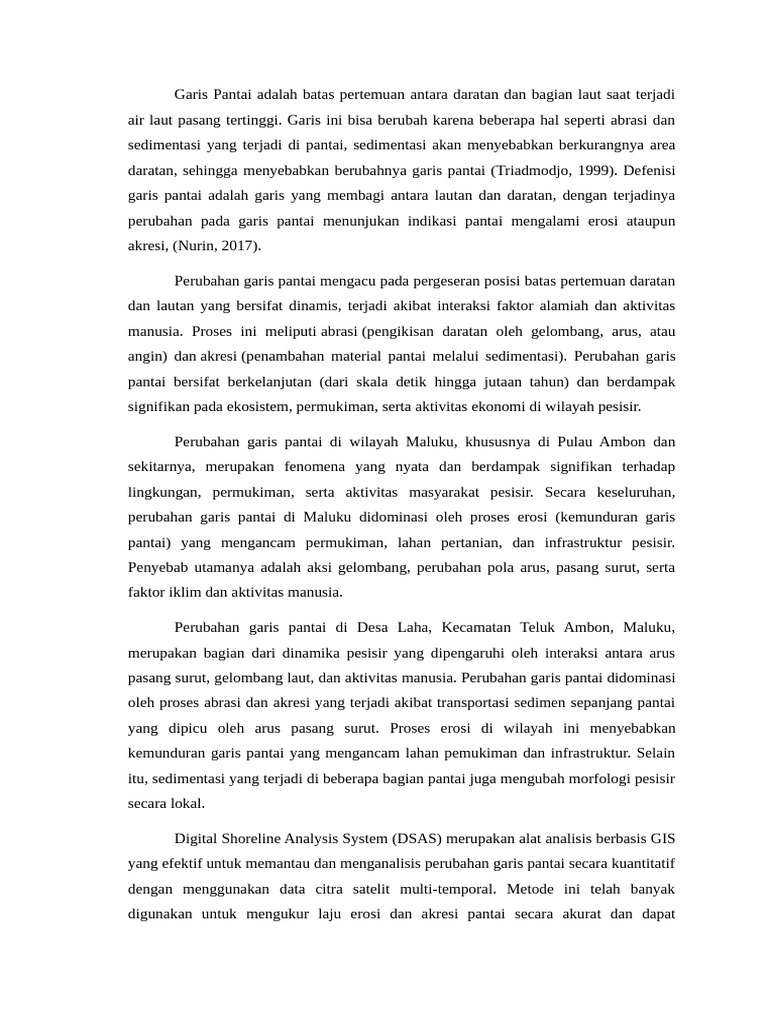 Analisis Garis Pantai Desa Laha Maluku | PDF