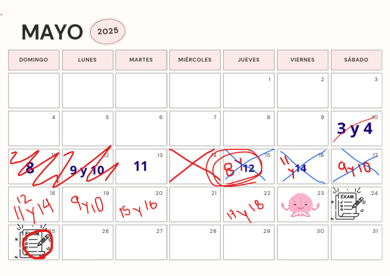 Documento A4 Calendario Mensual Mayo 2025 Almanaque Imprimible ...