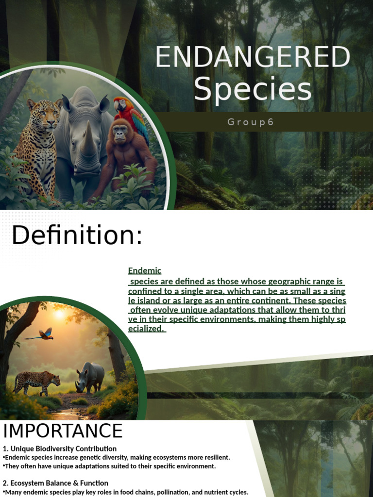 Importance of Endemic Species Conservation | PDF | Conservation Biology ...