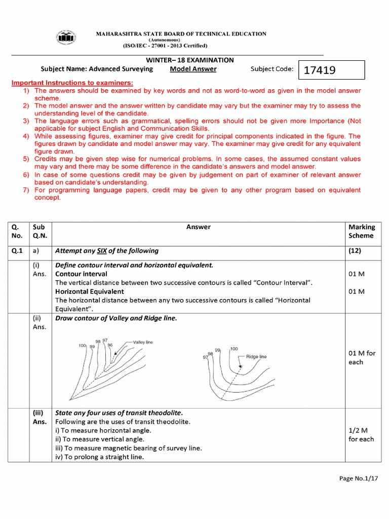 2018 Winter Model Answer Paper | PDF