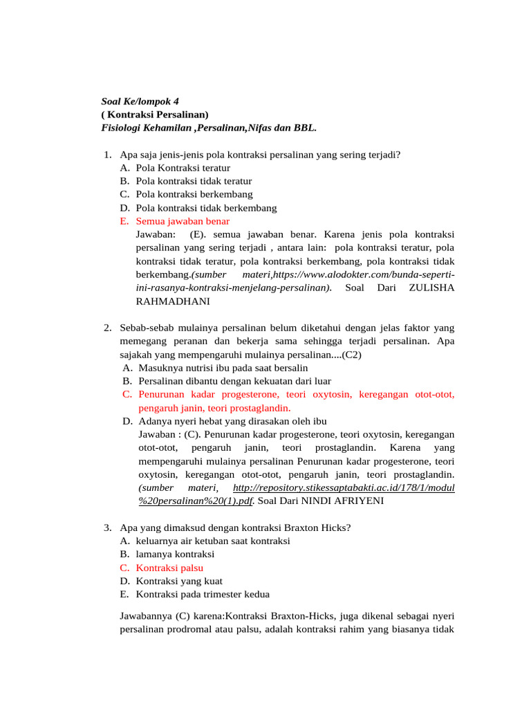 SOAL KLMPK 4 FISIOLOGI | PDF