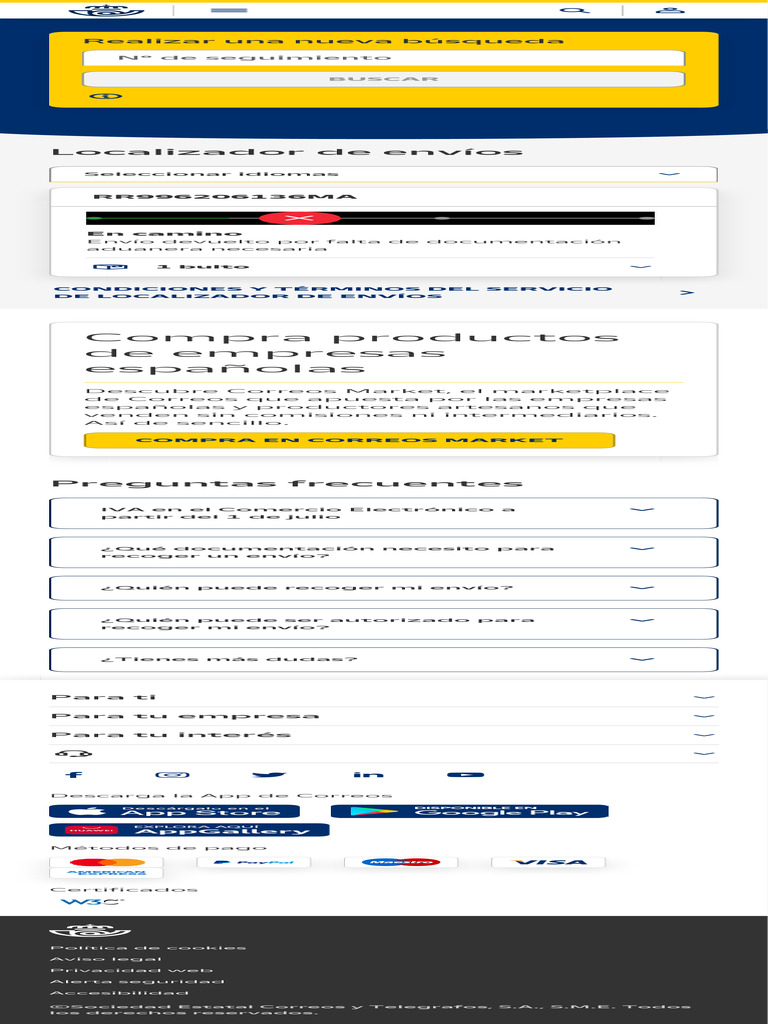 Localizador de Envíos de Correos - Encuentra Cualquier Envío | PDF