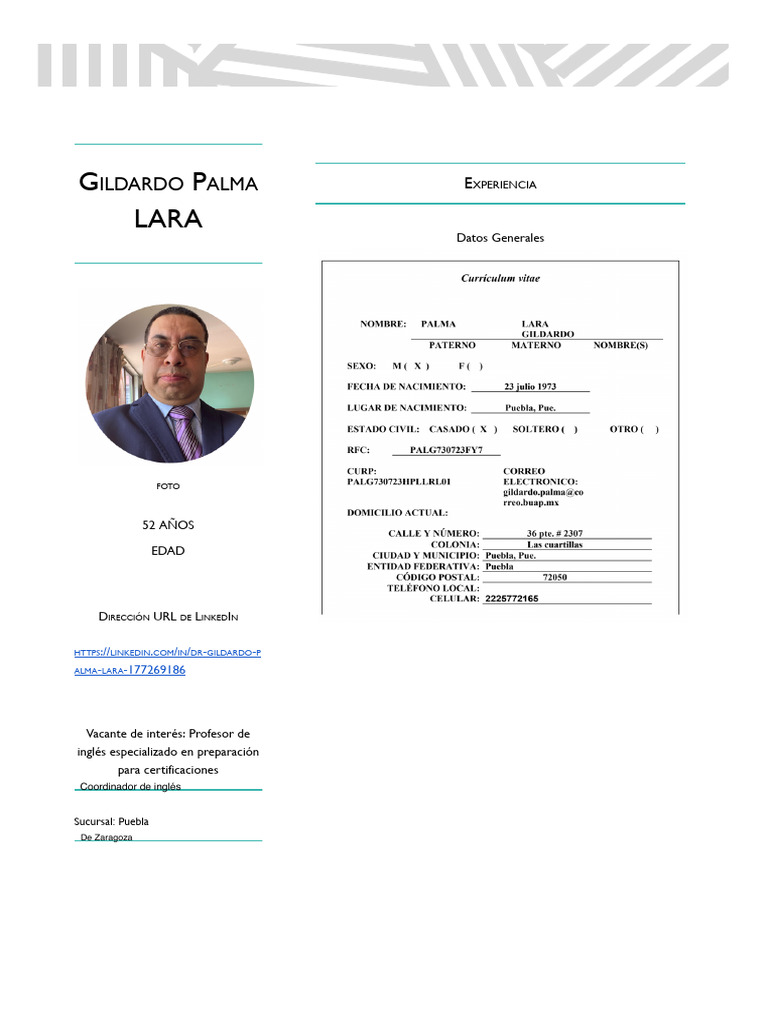 Gildardo Palma Lara CV P25 | PDF