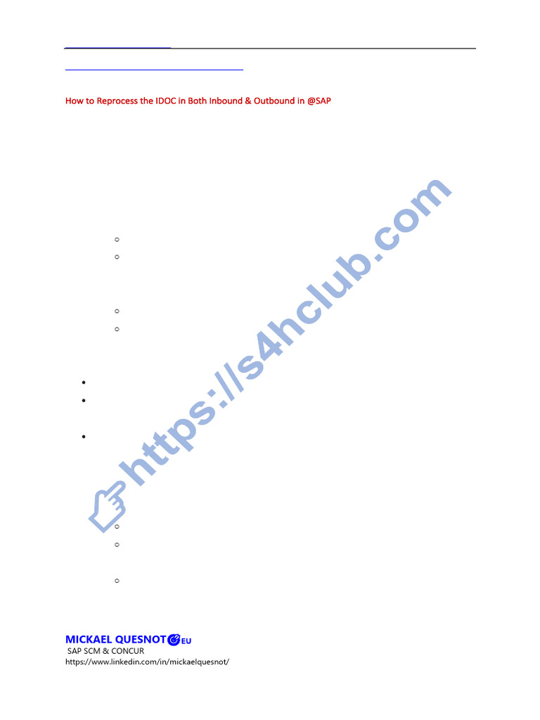 How To Reprocess The IDOC Status | PDF | Version Control | Software ...