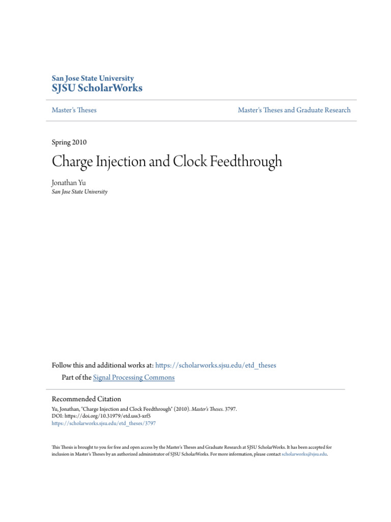 学位论文 - Charge Injection and Clock Feedthrough | PDF | Mosfet | Field ...