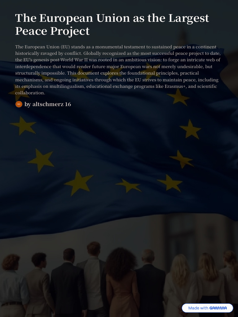 The European Union As The Largest Peace Project | PDF | European Union ...
