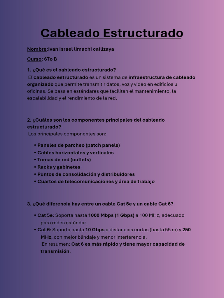 Cableado Estructurado PDF | PDF