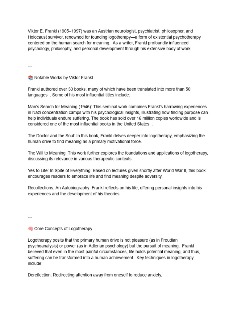 Man's Search For Meaning | PDF | Behavioural Sciences | Mental Health