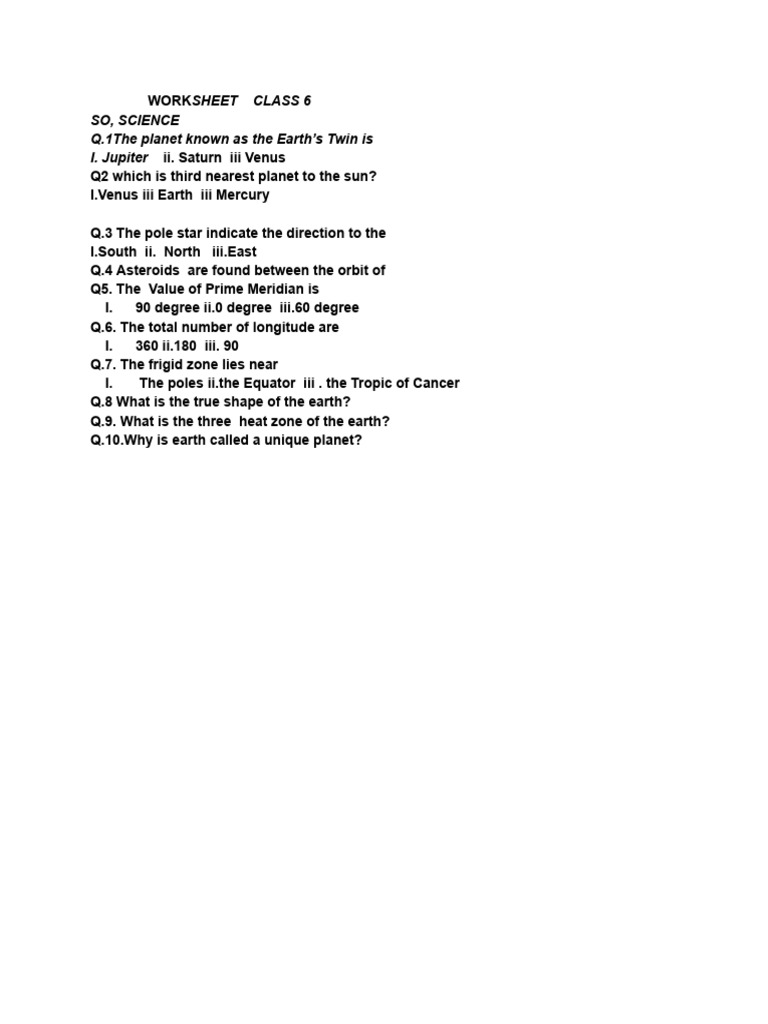 Work Sheet Class6 SST | PDF