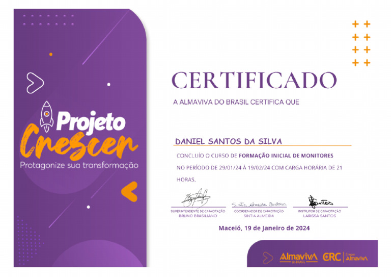 Certificado Daniel Monit | PDF