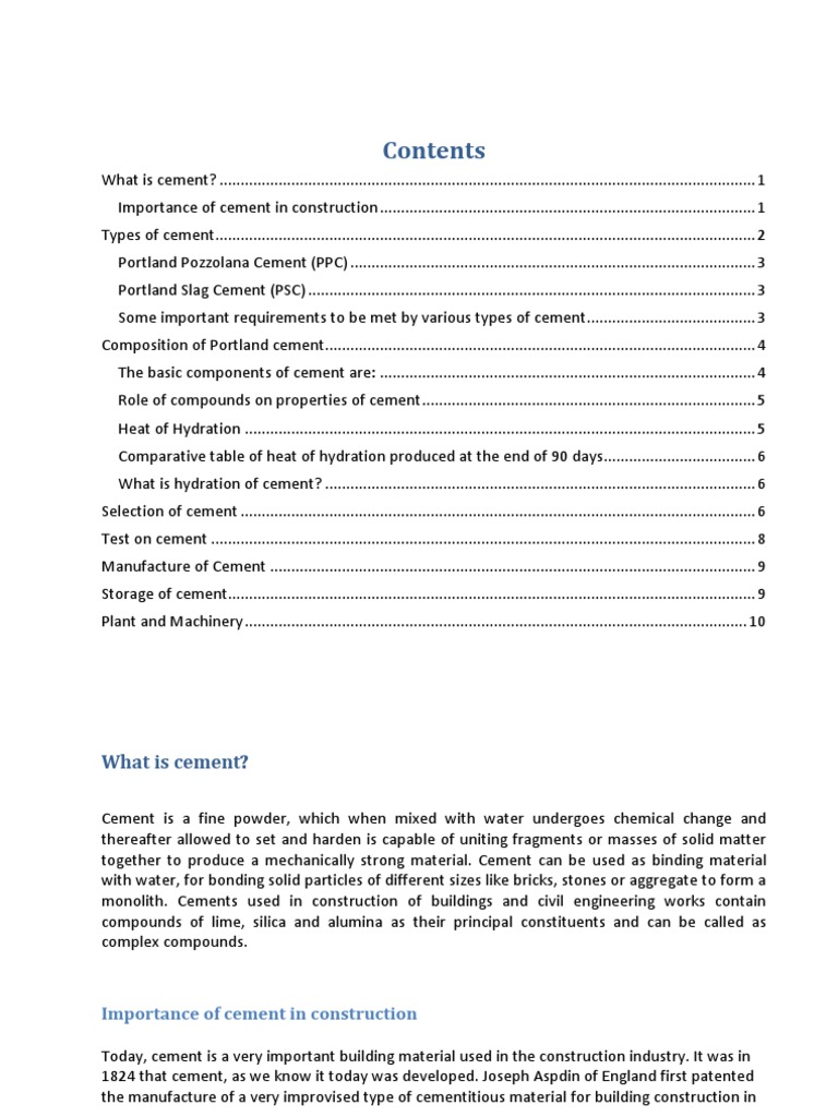 Cement Manufacturing Process | PDF | Cement | Concrete