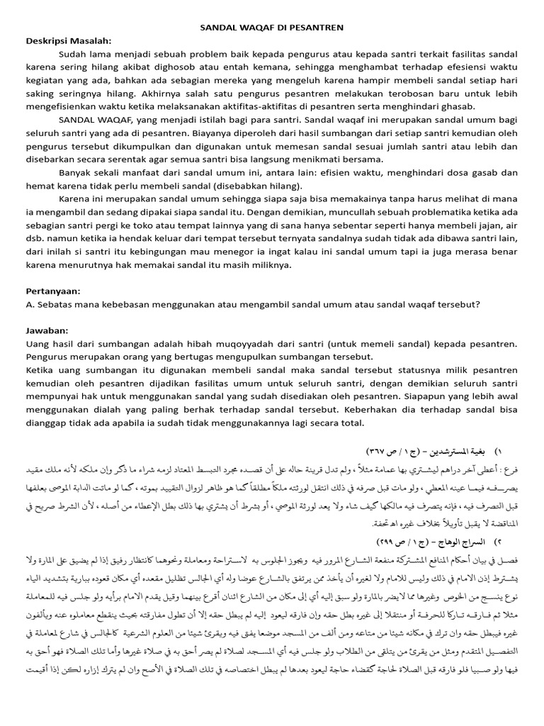 Rusem KBMK Sandal Waqaf | PDF