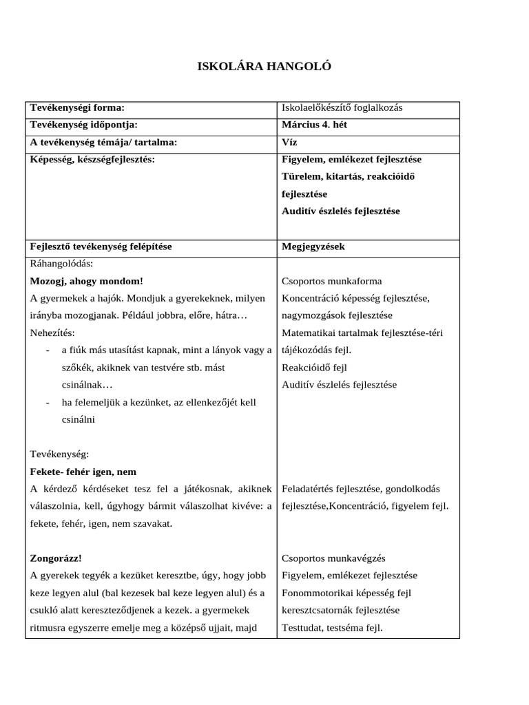 Iskolaelőkészítő 22. Márc. | PDF