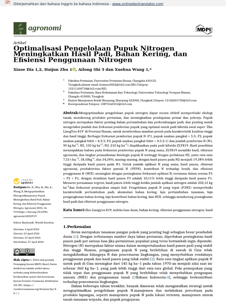 Optimizing - Nitrogen - Fertilizer - En.id Fixed | PDF