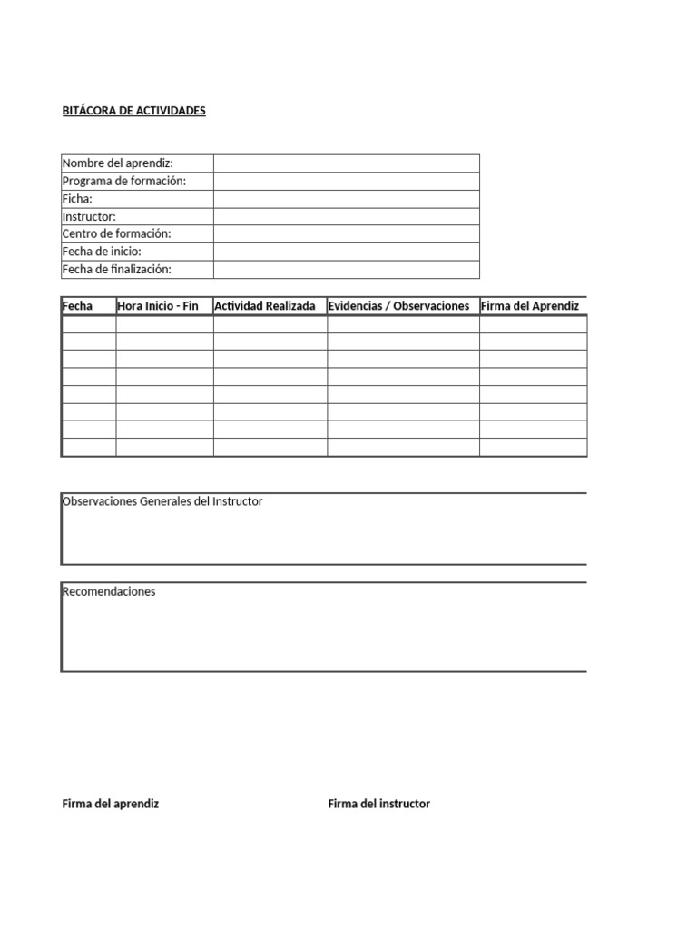 Bitacora SENA | PDF