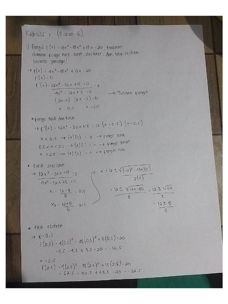 Kalkulus 1 Diskusi 6 | PDF