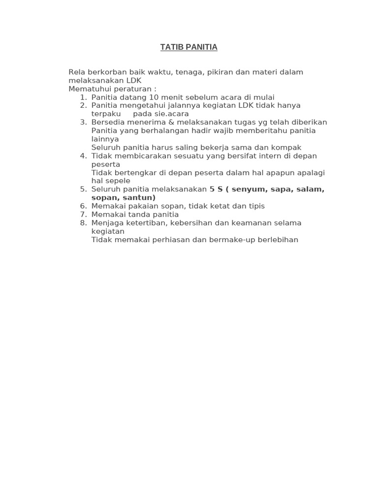 Tatib Panitia Baru | PDF