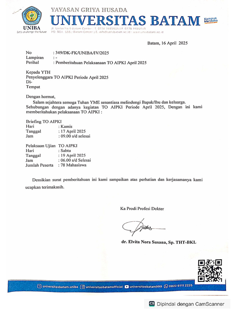 Pemberitahuan Pelaksanaan To AIPKI April 2025 | PDF