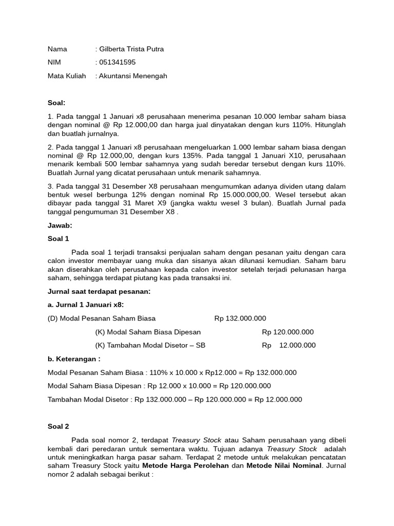 Tugas 3 Akuntansi Menengah | PDF