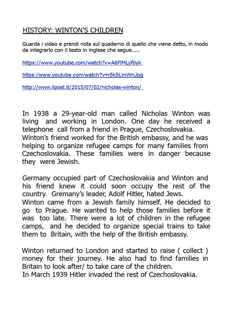 Sir Nicholas Winton | PDF | World War II | Xenophobia