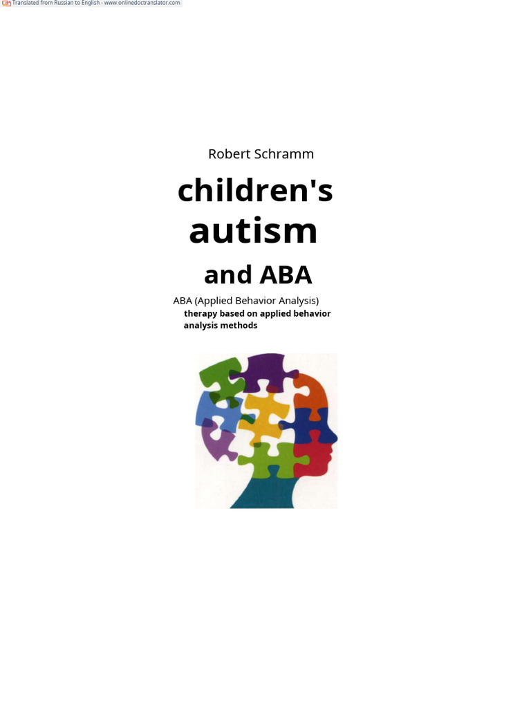 Шрамм Р. Детский аутизм и АВА.ru.en | PDF | Autism | Diagnostic And ...